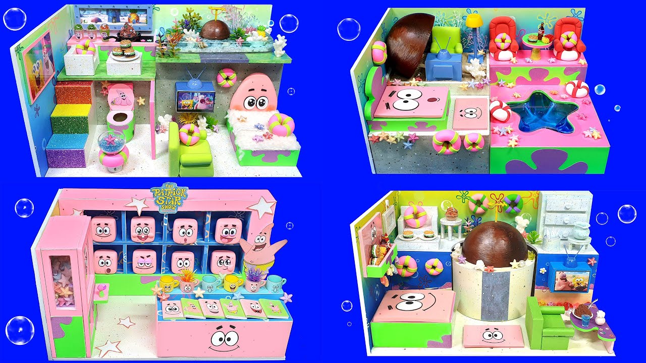 4 DIY Miniature Spongebob "Patrick star" Boardhouse Collection ♥ Making ...