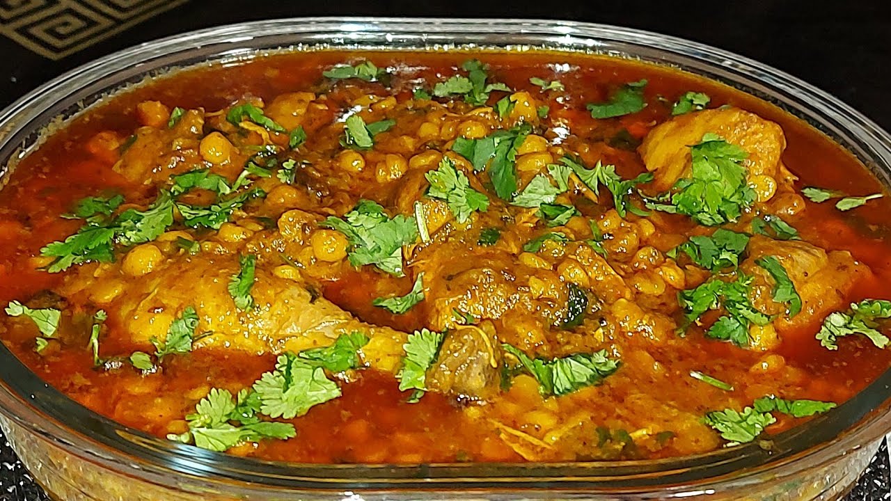 How to make chicken chana dall recipe tasty simple chicken chana dall ...