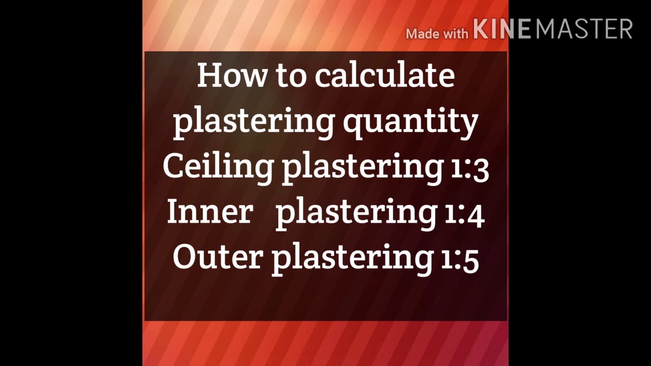 How to calculate plastering quantity /ceiling plastering/ - YouTube