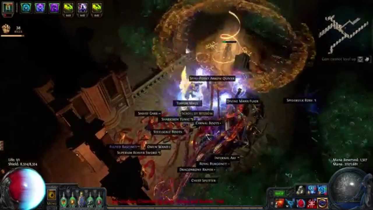 Path of Exile Palace Map LvL 78 || Ball Lightning || Herald of Thunder ...