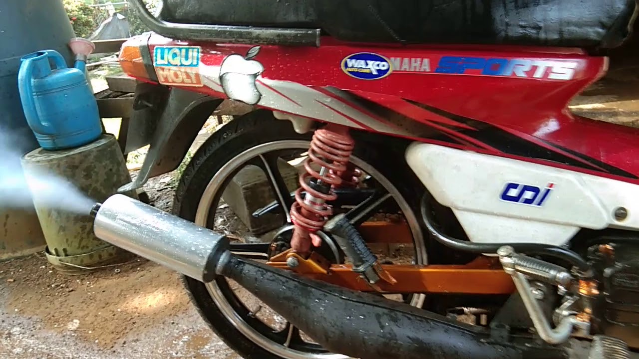 Ekzos ahm yamaha y100/sport modified silencer - YouTube