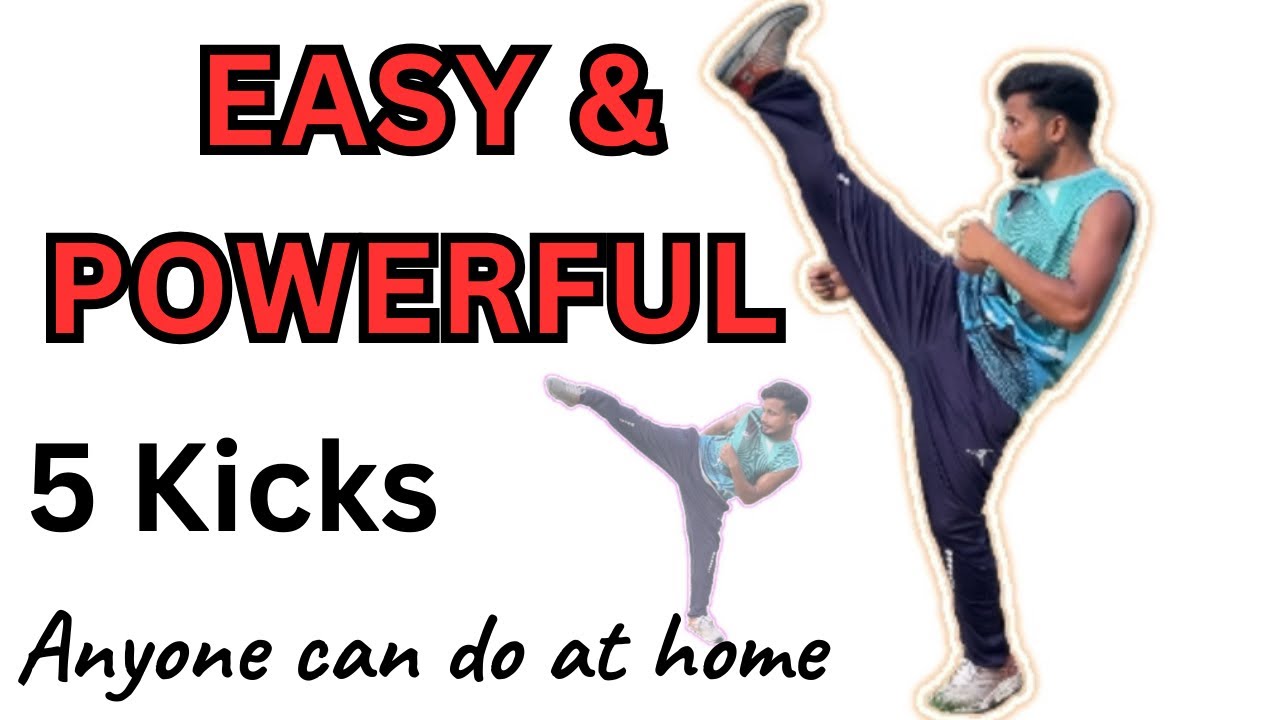 😍5 easy & powerful kicks, everyone can do at home 💚 #martialarts # ...