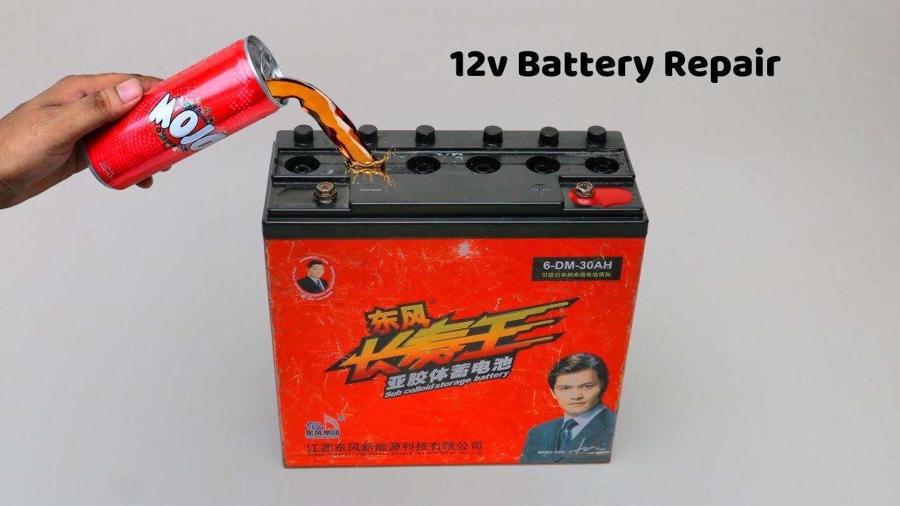 How To Repair Dead 12v Battery - Using Coca Cola Can - YouTube