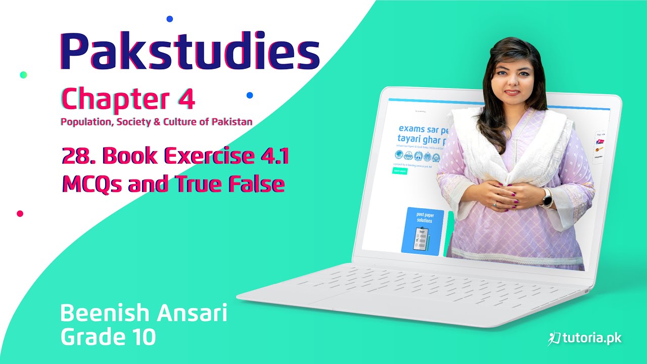 Pak Studies Class 10 | Chapter 4 | Book Exercise 4.1 | MCQs & True ...