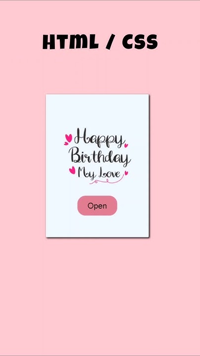 Birthday Card! | HTML CSS | #html #css #birthday #shorts - YouTube