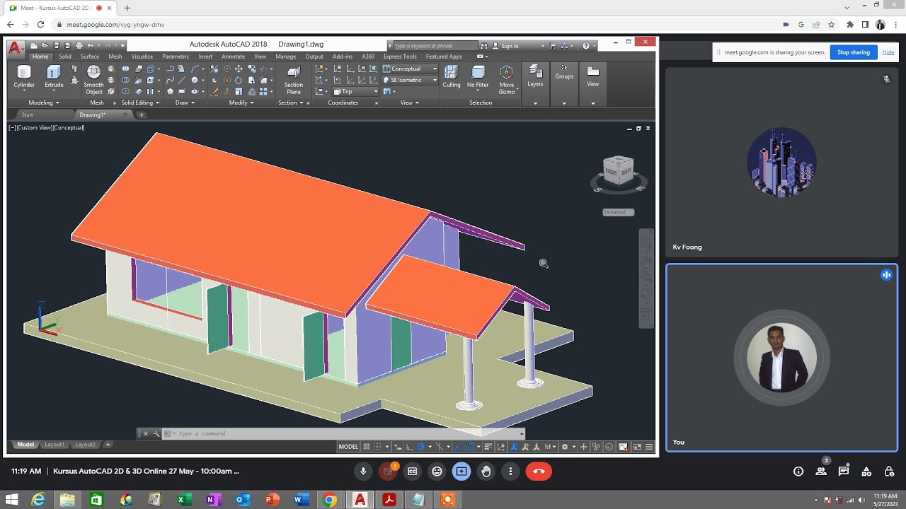 AutoCAD Tutorial Bahasa Melayu - Membina Lukisan Pelan Bangunan 3D ...