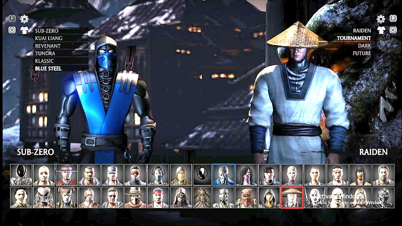 Sub Zero (Blue Steel) vs Raiden (Tournament) - Mortal Kombat XL - YouTube