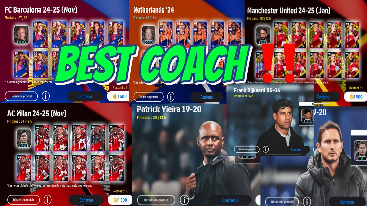Quel est le meilleur coach 🤯😱sur efootball 2025 !!Tout savoir 🙈 - YouTube