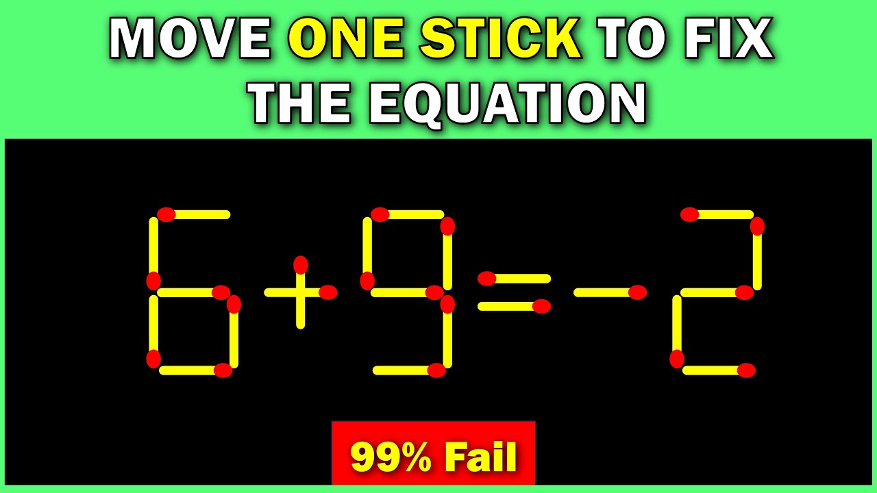 Matchstick puzzles with answers | Move matchstick puzzle | Math puzzle ...