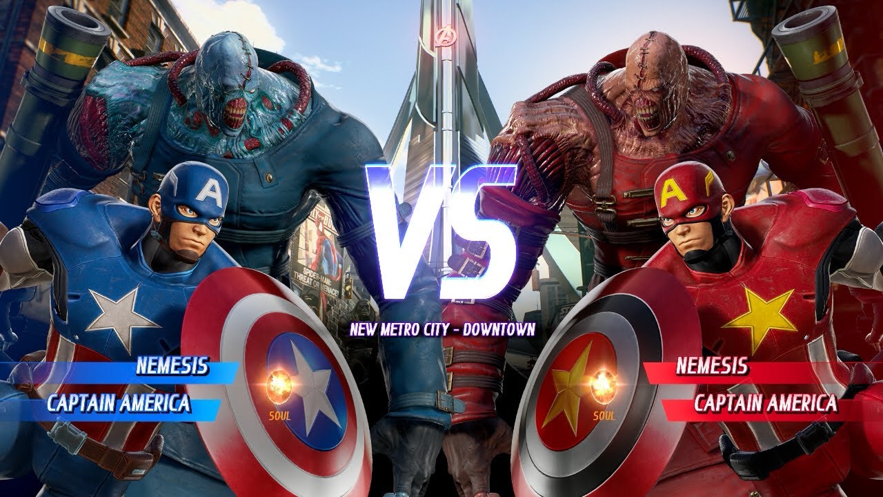 Blue Nemesis & Blue Captain America VS Red Nemesis & Red Captain ...