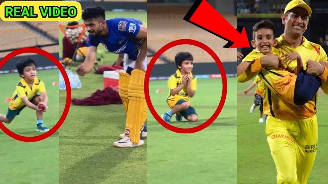 Rituraj Gaikwad is playing with kid during practice session | CSK ...