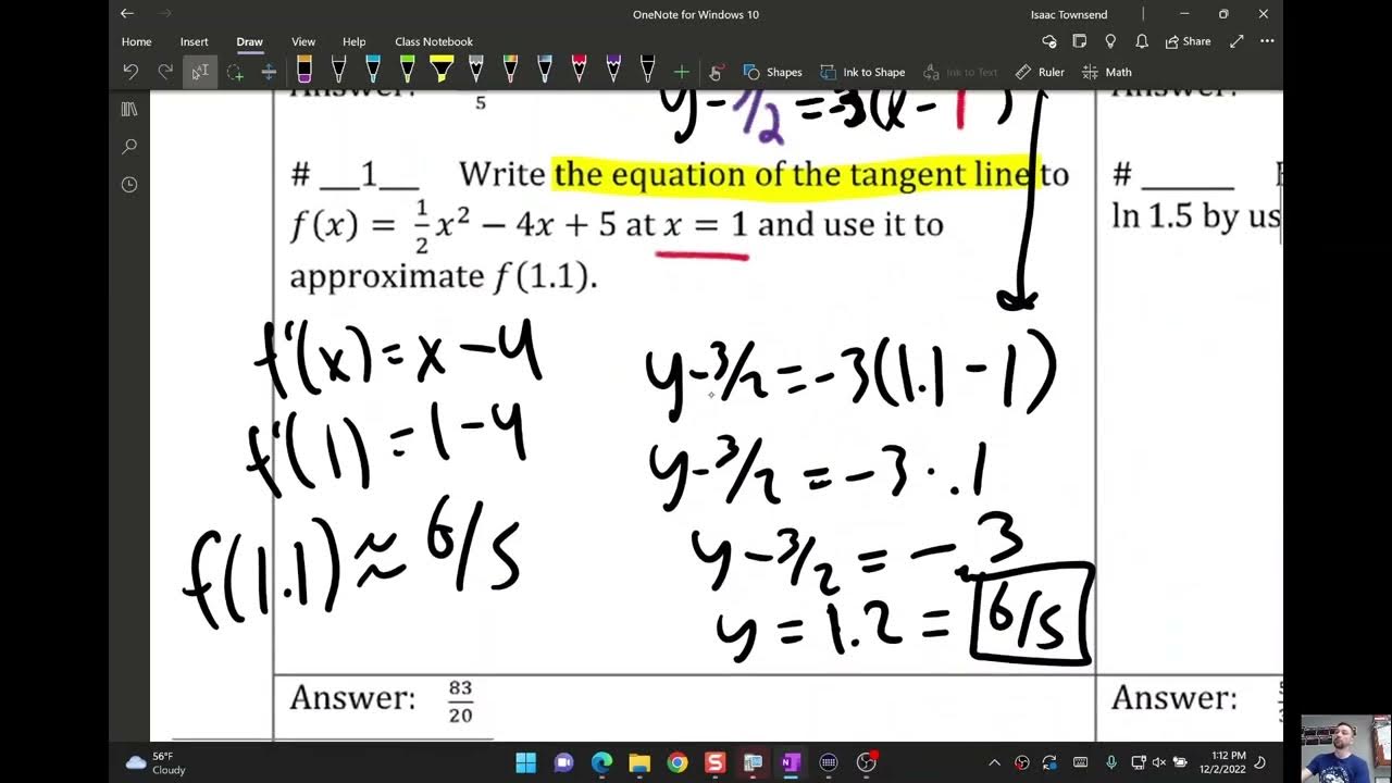 CalAB - Tangent Line Approximations Circuit Notes/Examples - YouTube