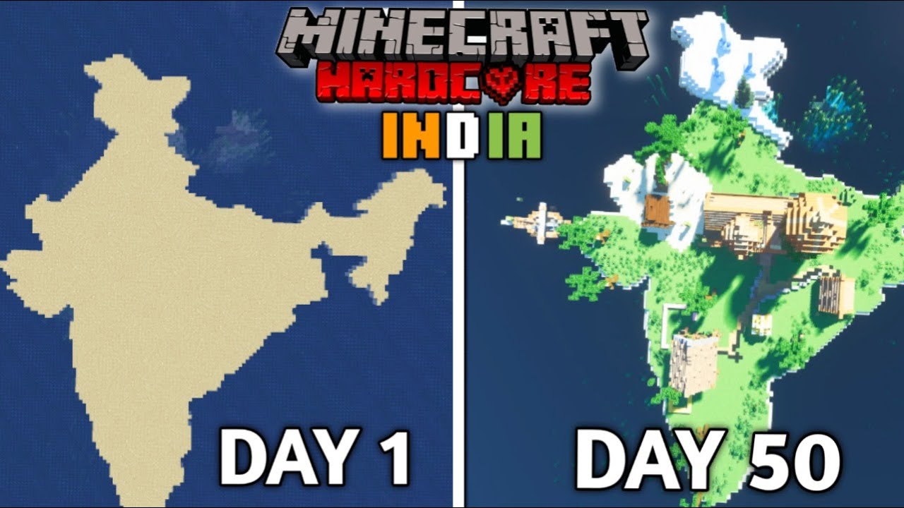 I Survived 50 days on India island in Minecraft hardcore - YouTube