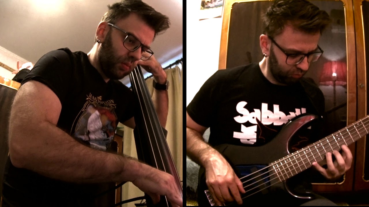 "Flight of the Bumblebee" on upright bass and bass guitar / Полет шмеля ...