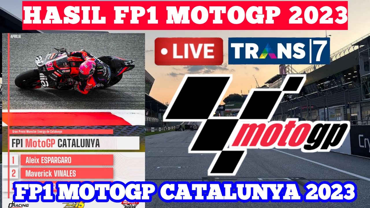 Hasil Fp1 MotoGP 2023 | Fp1 MotoGP Catalunya 2023 - YouTube