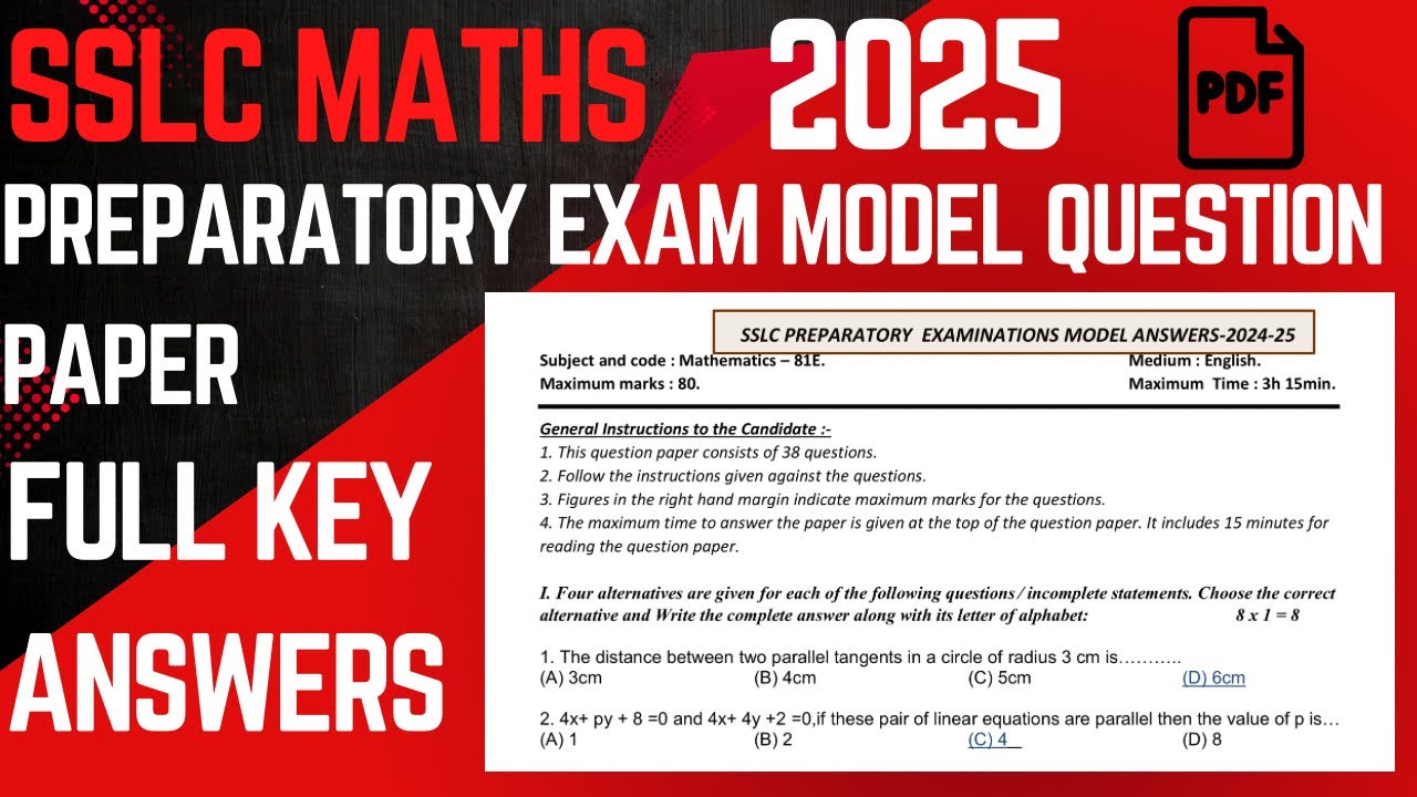 SSLC Preparatory Model Question Paper-2 For State Level | Model Paper ...
