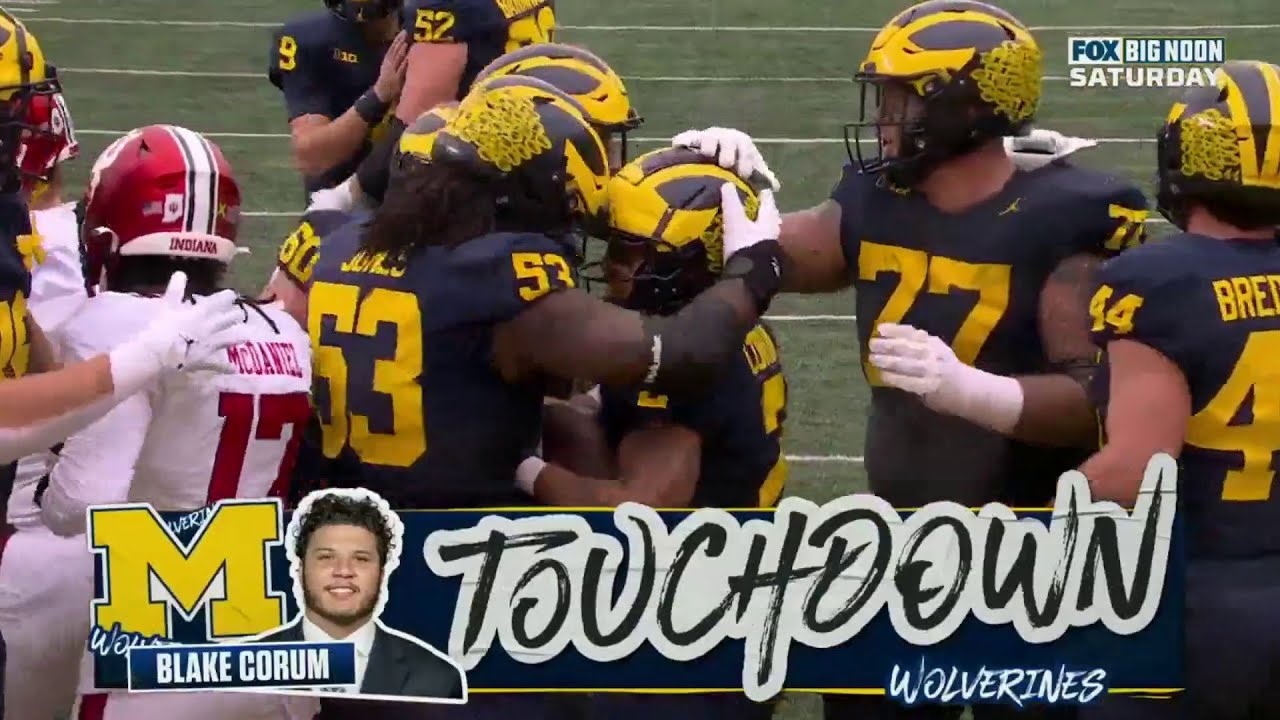 Touchdown Blake Corum | Indiana 7-21 Michigan | College Football ...