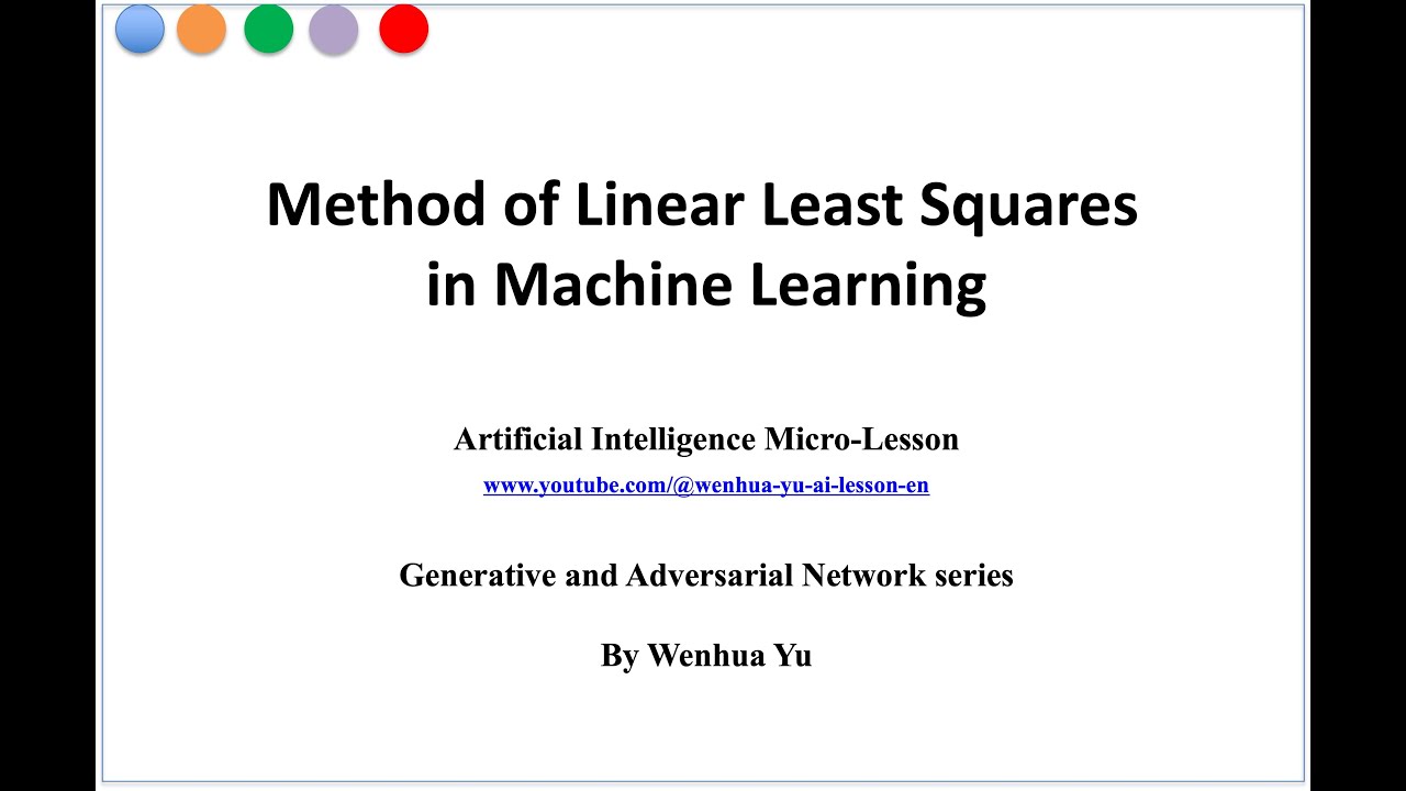 Method of Linear Least Square for Machine Learning - YouTube