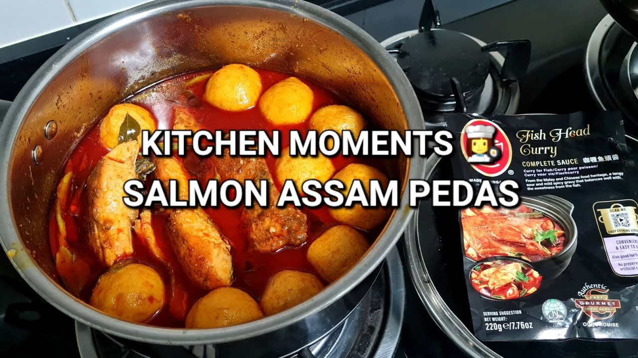 Salmon Assam Pedas with Prima Taste Fish Head Curry Sauce | Kitchen ...