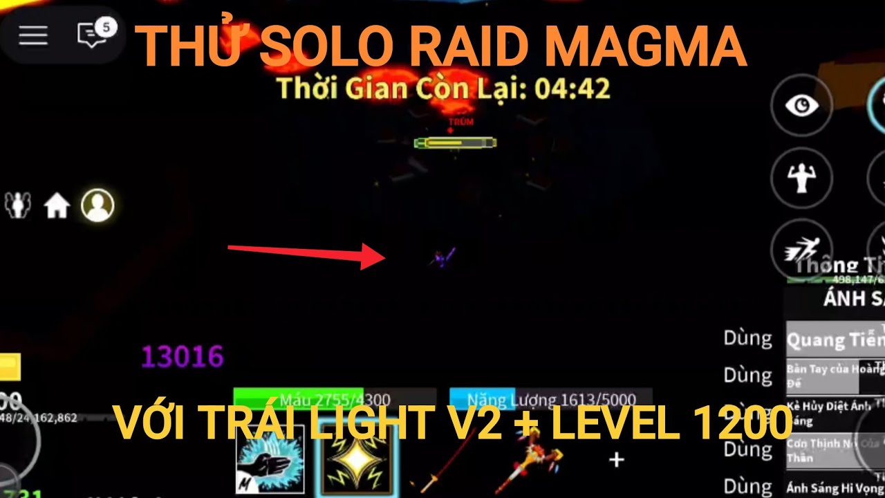 Blox Fruits #133 | Thử Solo Raid Magma Với Trái Light V2 + Level 1200 ...