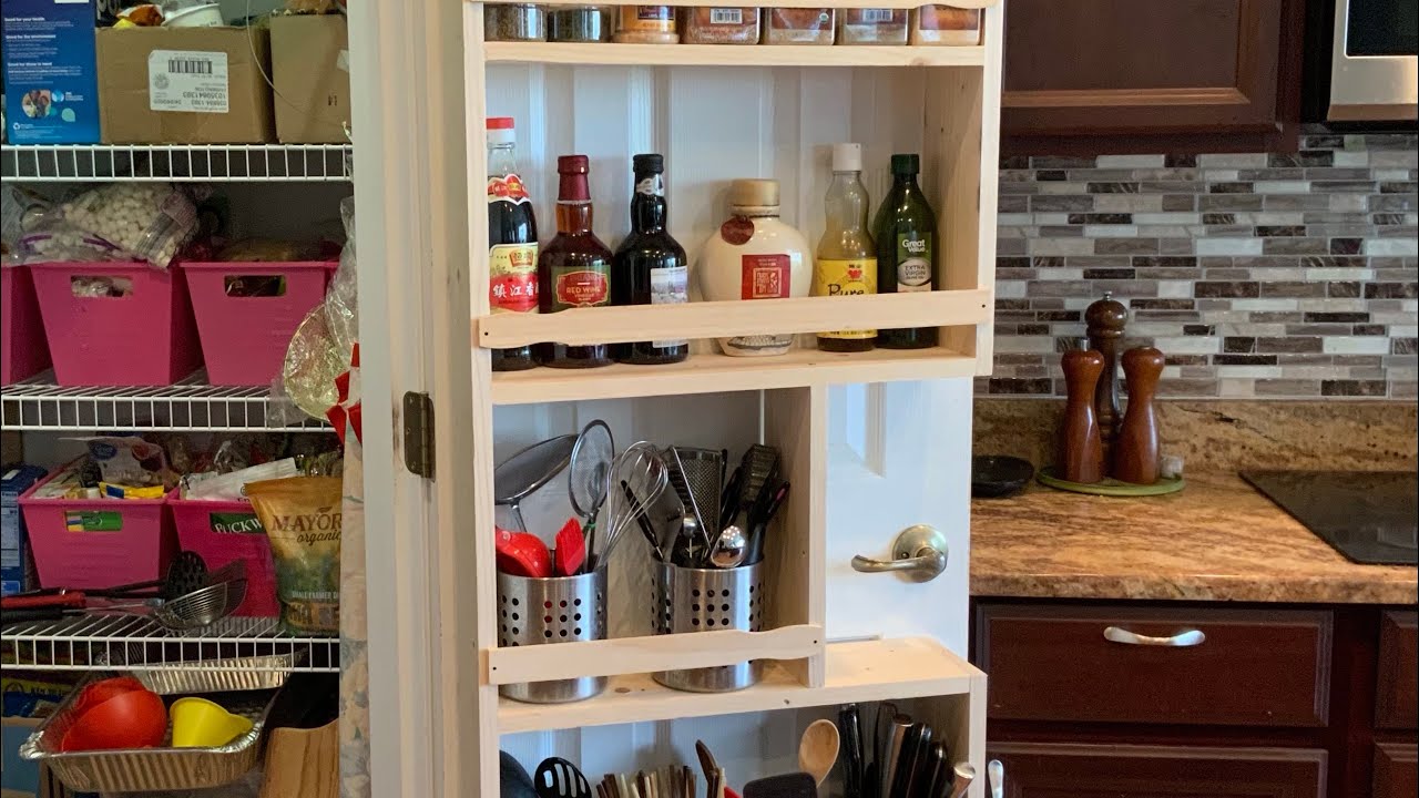 How to Use the space behind pantry door to create a storage unit (Eng ...