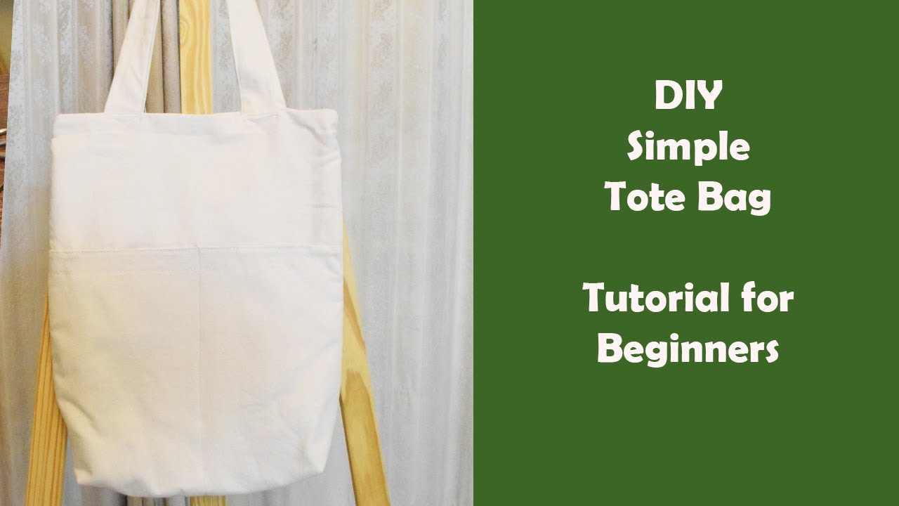 Learn to Sew a Simple Fabric Tote Bag with Front Pocket-DIY for ...