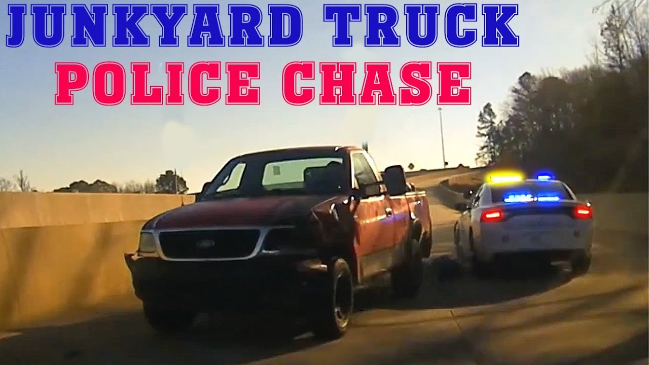 A Junkyard Truck Destroys Cars. Police High Speed Chases & Pit Maneuver ...