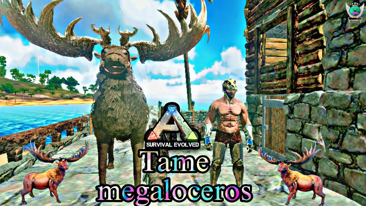 Tame Megaloceros in Ark Survival Evolved Mobile - YouTube