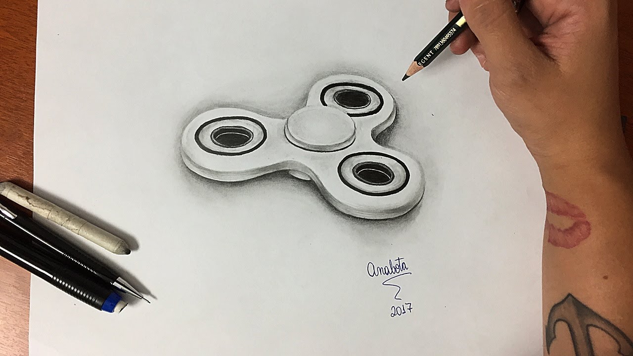 COMO DESENHAR FIDGET SPINNER 3D REALISTA (PASSO A PASSO) - FIDGET ...