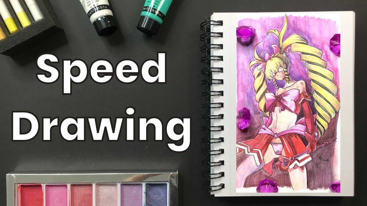 Kayo Majiba (Magical Girl By Accident, Manga) - Speed Drawing Painting ...