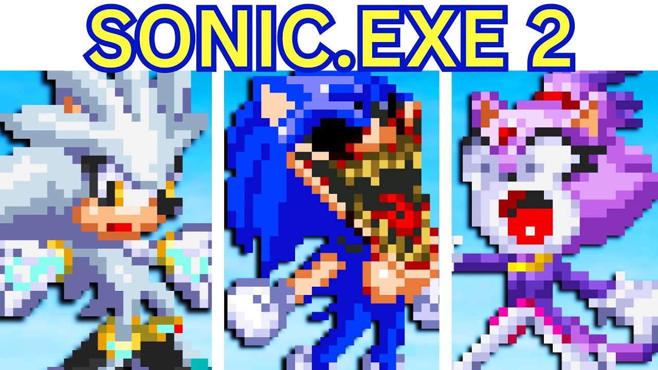 FNF SONIC.EXE 2 (2012X) + All Hidden Songs (Silver, Blaze, RouguEXE ...