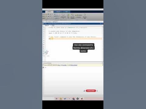 How to find dimension or size of a vector/array in MATLAB? #shorts - YouTube