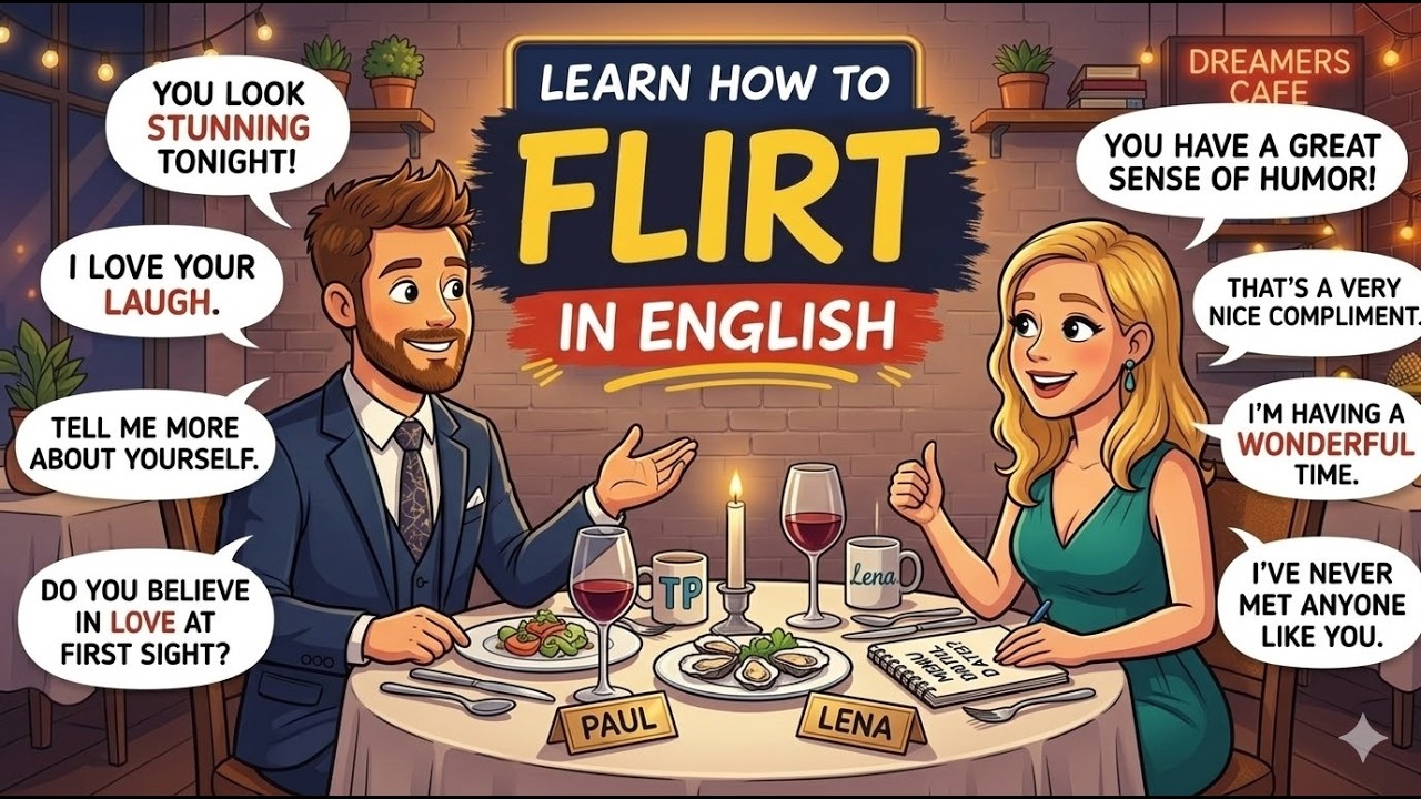 Learn Flirting English | Easy Conversation Practice for Beginners - YouTube