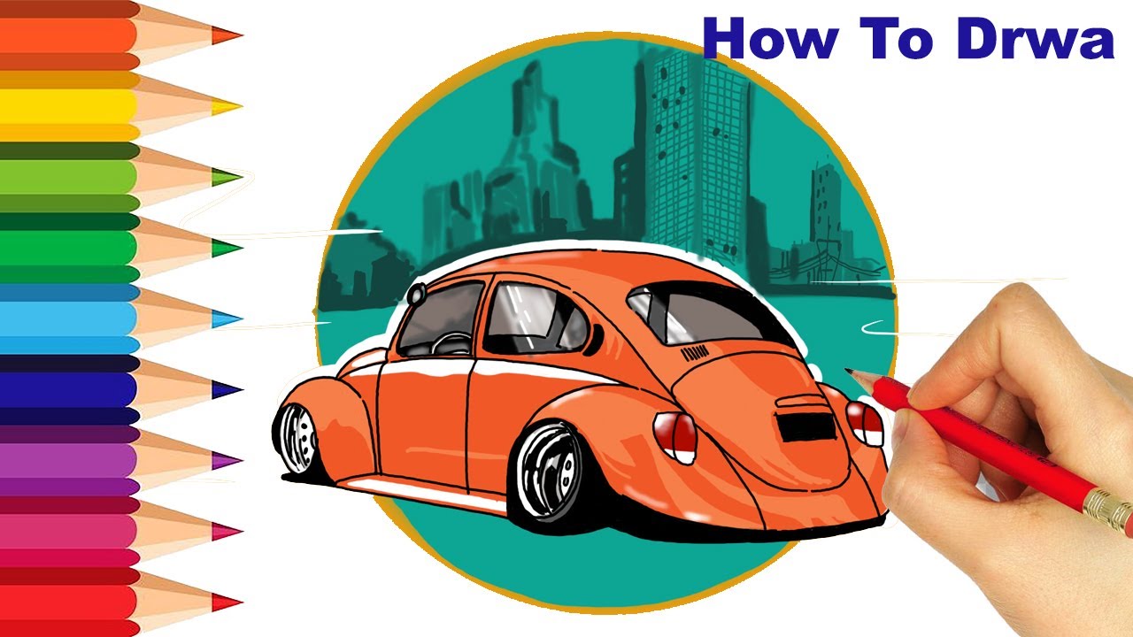 how to draw a car easy 1 || Cara menggambar mobil mudah dan bagus 1 ...