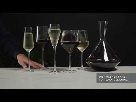 Raye Angled Crystal Burgundy Glasses Set of 2 by Viski