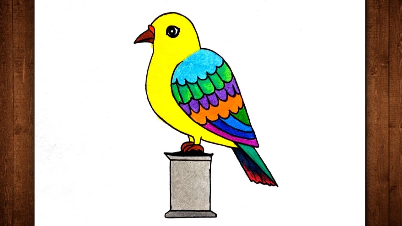 Bird Drawing for Beginners || Bird Scenery Drawing || Birds Drawing ...