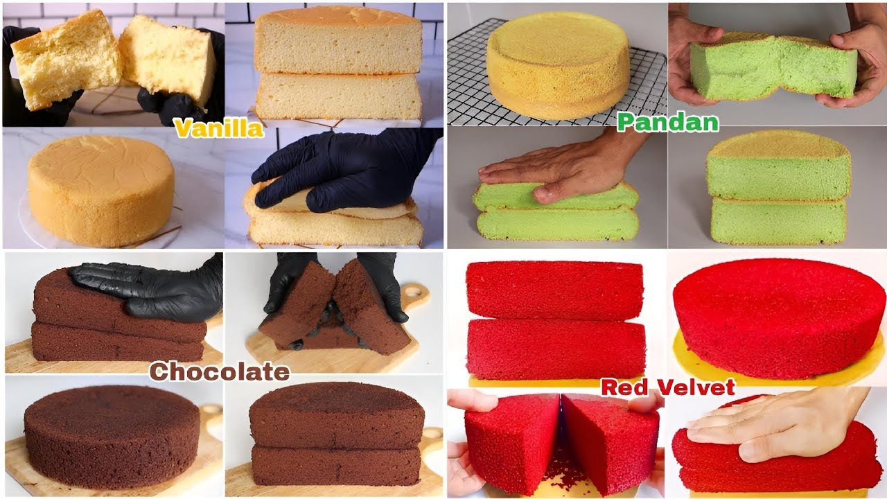 4 Flavor | Vanilla Sponge Cake, Chocolate Sponge Cake, Red Velvet ...