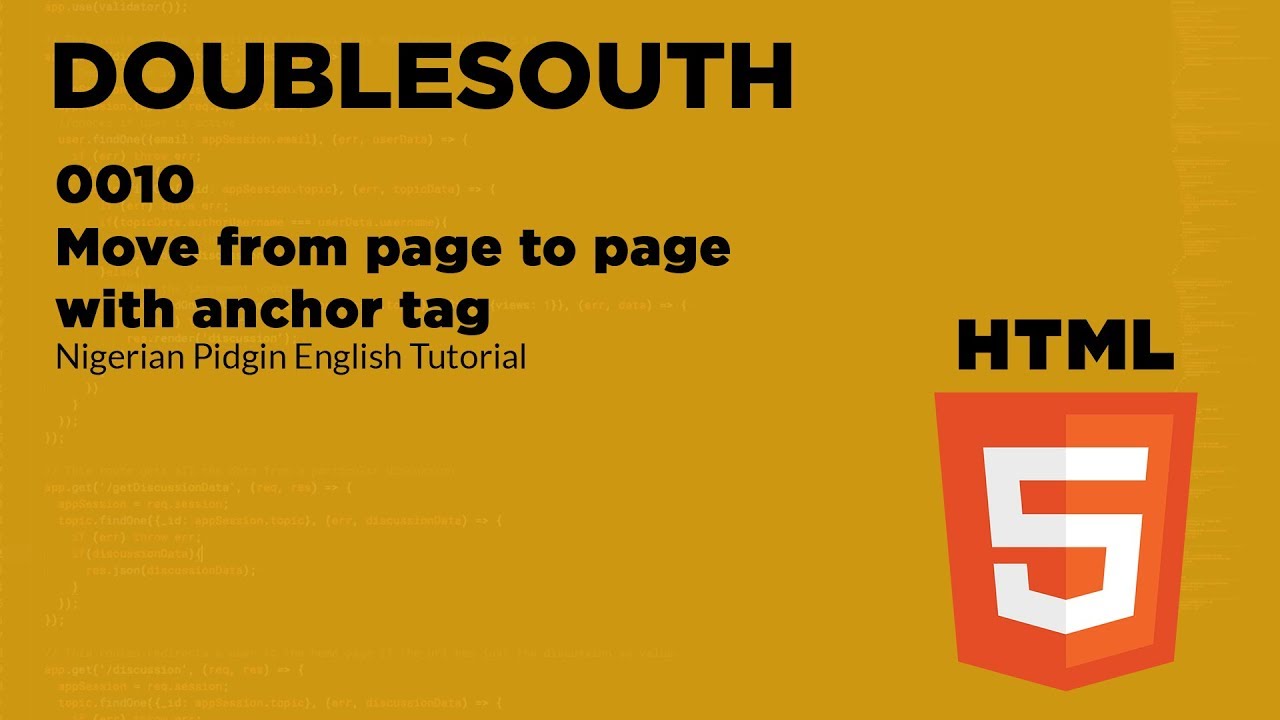 0010 HTML How to Move from page to page with anchor tag - YouTube