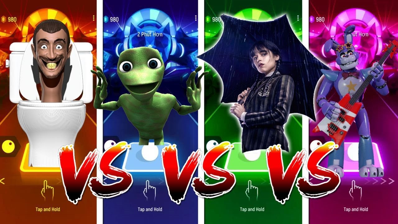 SKIBIDI TOILET 🆚 GREEN ALIEN 🆚 WEDNESDAY 🆚 GLAMROCK FREDDY | Skibidi ...