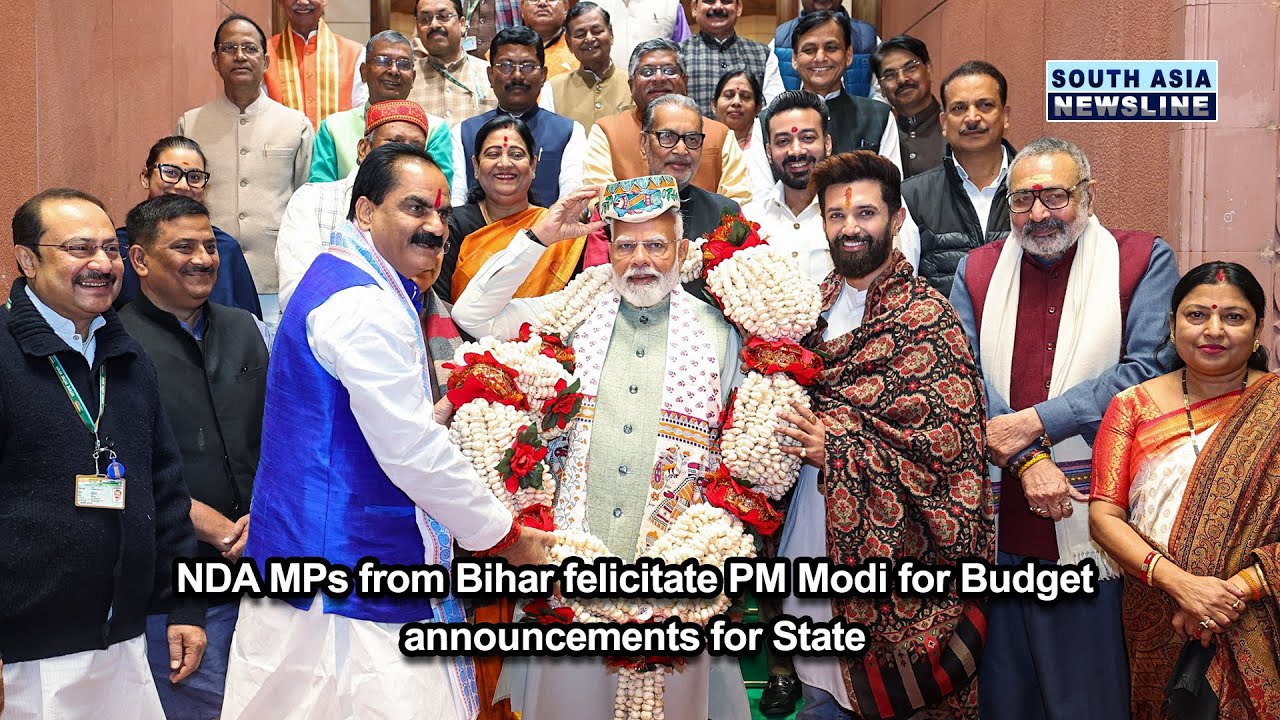 NDA MPs from Bihar felicitate PM Modi for Budget announcements for ...