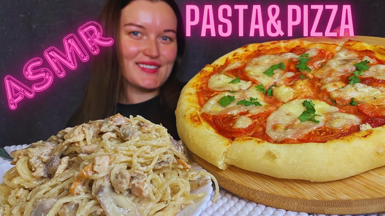 ASMR EATING PASTA&PIZZA (NO TALKING) EATING SOUNDS |ASMR MUKBANG 먹방 ...