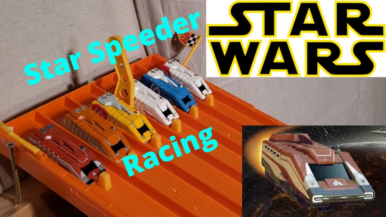 Star Wars Hot Wheels Star Speeder Racing Super 6 Raceway - YouTube