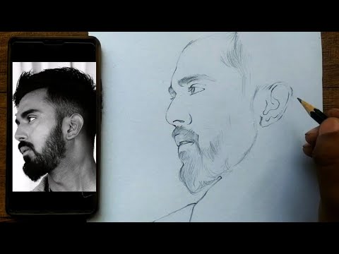 KL Rahul outline Drawing how to draw outline step by step - YouTube