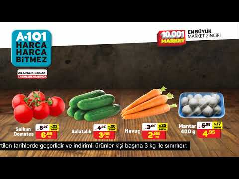 24 Aralık - 3 Ocak tarihleri arasında uygun fiyatlı meyve-sebze ürünleri A101’lerde!