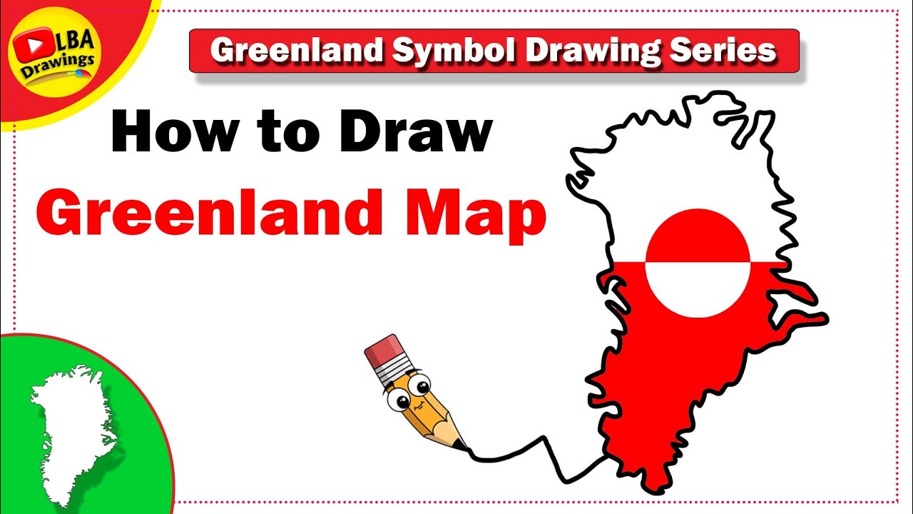 Greenland Map Drawing | Greenland Symbol Drawing Series - YouTube
