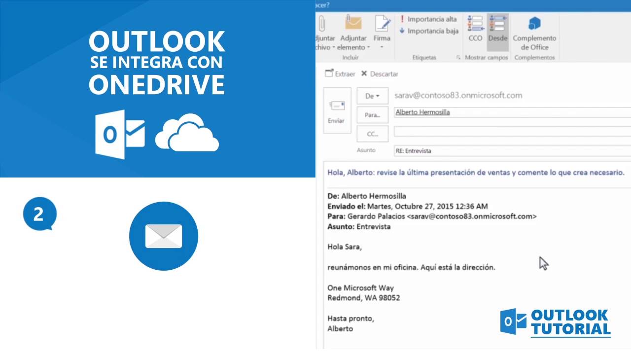 Outlook con OneDrive - YouTube