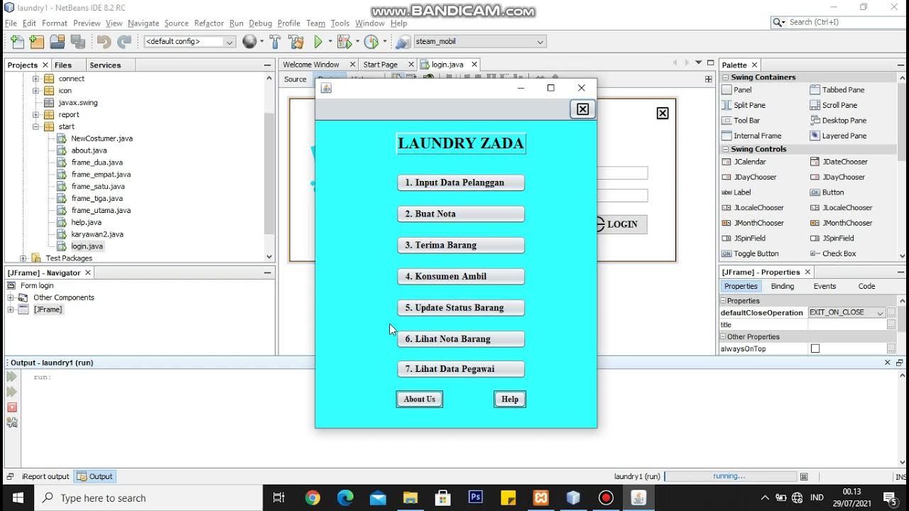 Pengelolaan Sistem Aplikasi Laundry Zada Berbasis Java Netbeans - YouTube