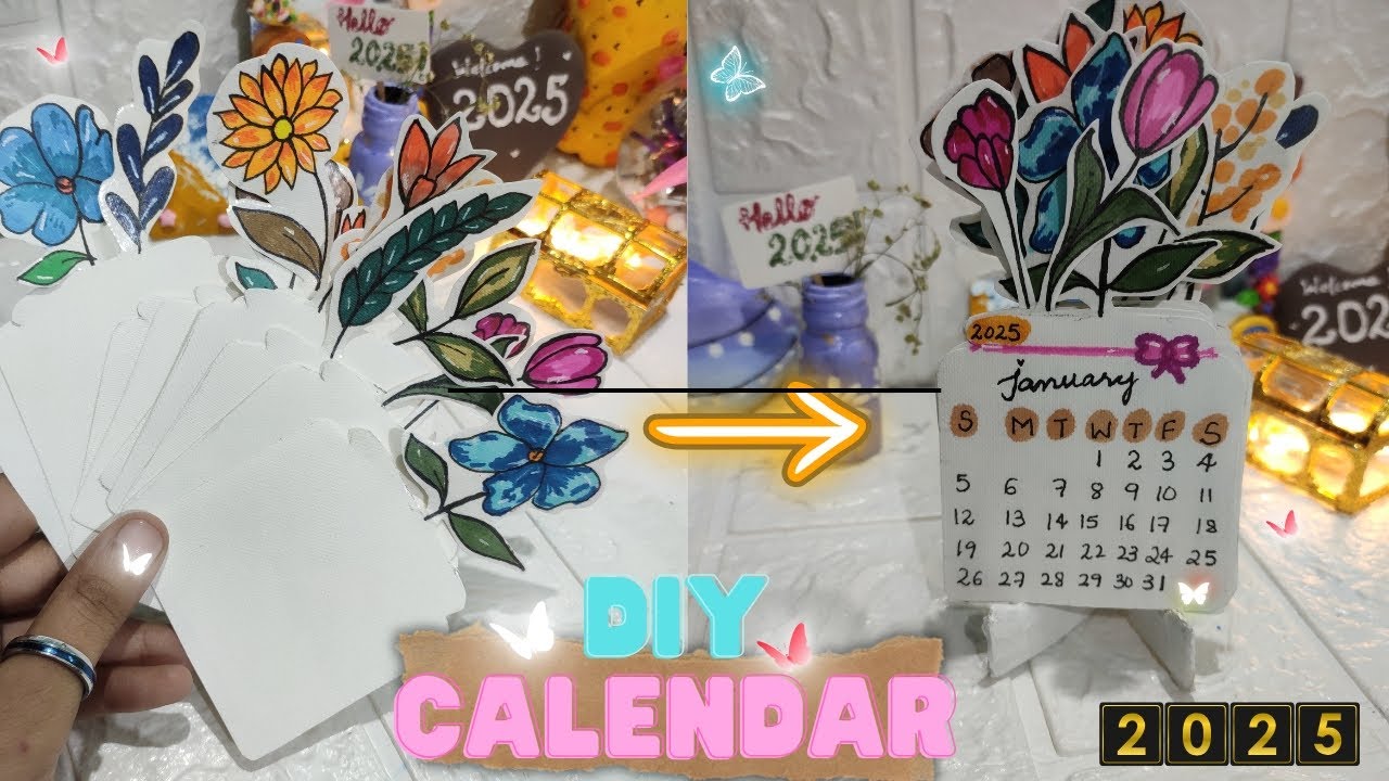 How to make a beautiful flower series calendar 2025 _ DIY flower series ...