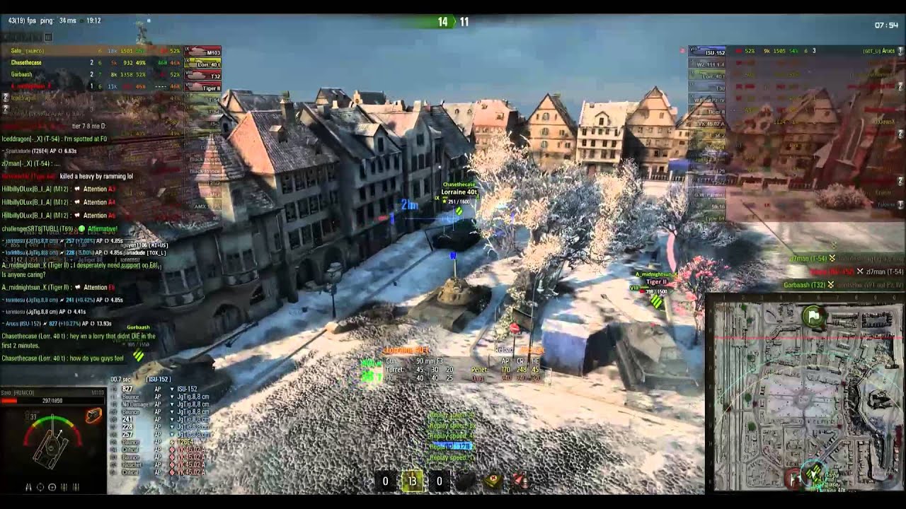 World of Tanks side scraping in a m103 - YouTube
