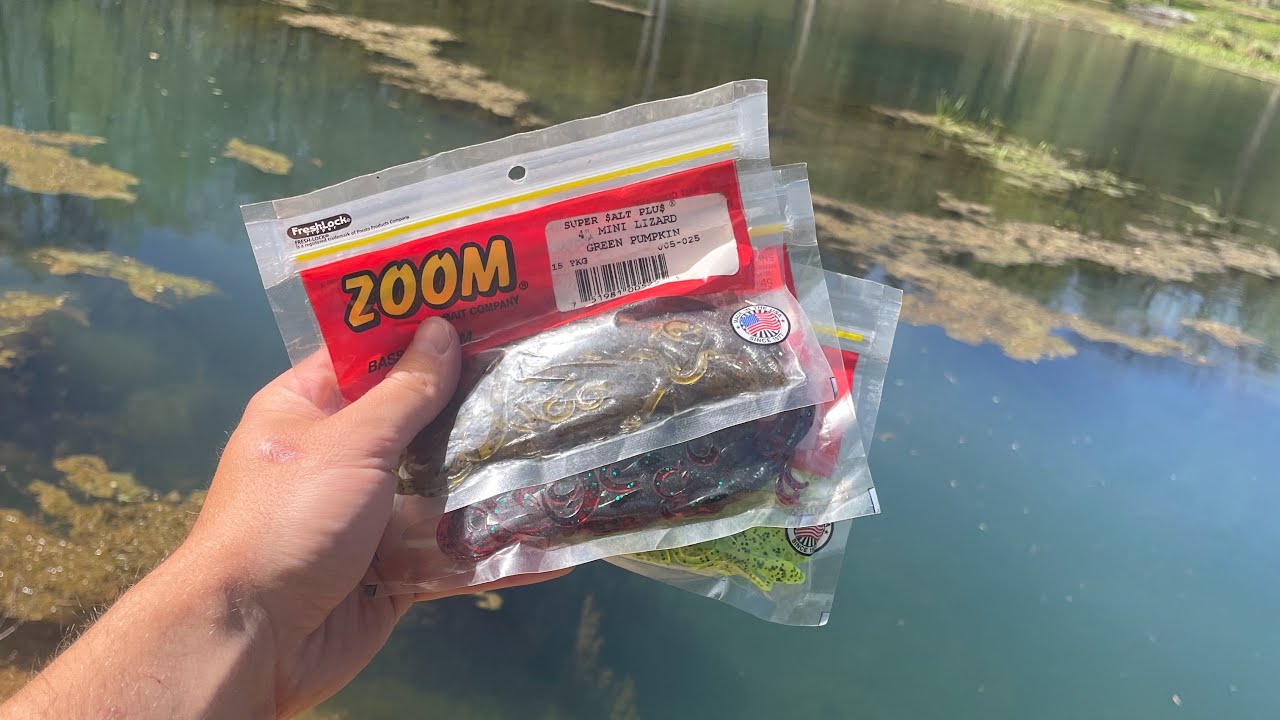 Pond Fishing With Zoom 4 Inch Lizards - YouTube